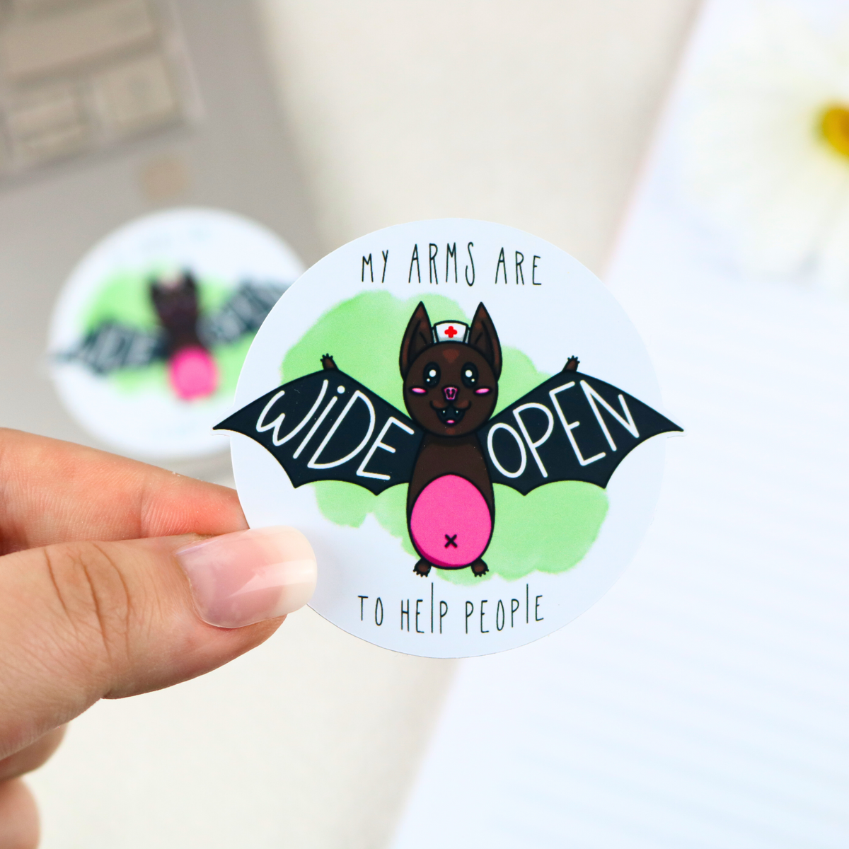 My arms are wide open to help people Sticker – Super Nurse