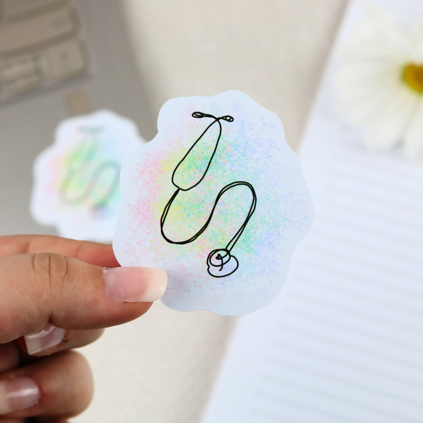Abstract stethoscope Sticker – Super Nurse