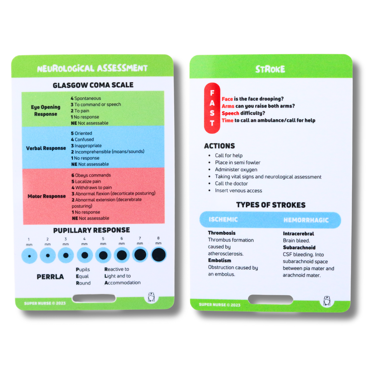 EN Reference card - Neurological assessment and stroke – Super Nurse