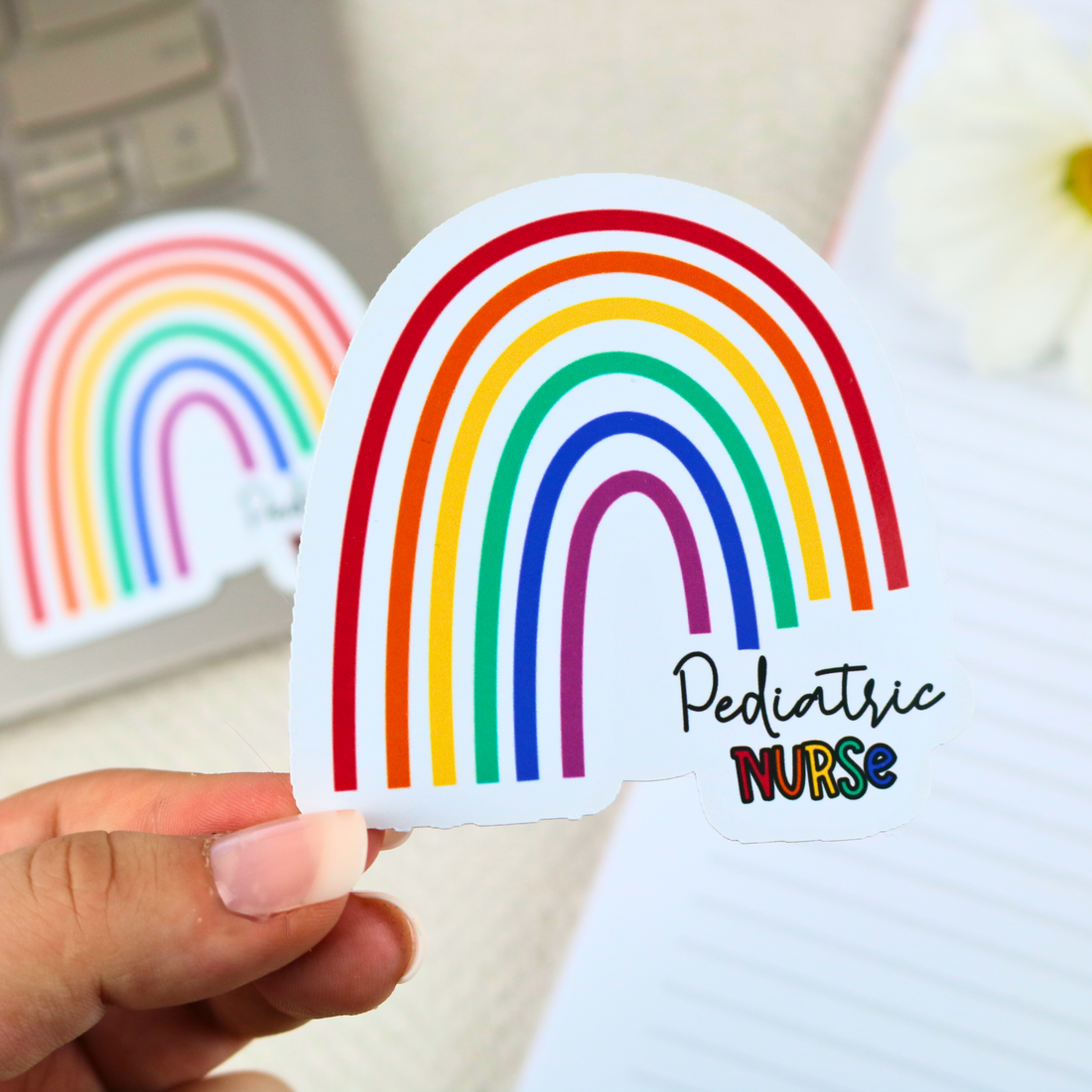 Pediatric nurse rainbow Sticker – Super Nurse